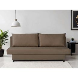 Home Affaire 3-Sitzer »SAWYER Schlafsofa mit Bettkasten und Wellenunterfederung« pflegeleichte Bezüge: Velvet & Struktur, B/T/H 193/86/83, 5 cm braun