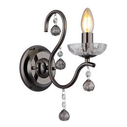Globo LIGHTING Wandleuchte »CAMILA« E14 1 Stk. Wandlampe Wand Wohnzimmer Flur Wandbeleuchtung schwarz-chrom