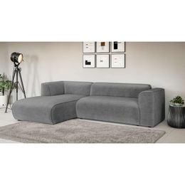 Home Affaire Ecksofa »MERID L-Form (257 cm), zeitlos & stilvolles Design, « Aufwendig gepolstert, in Cord, Chenille und Struktur grau