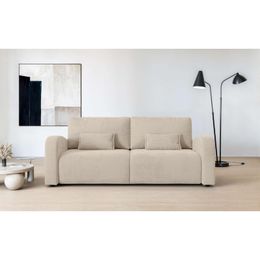OTTO HOME 3-Sitzer »JIGGS wahlweise Schlafsofa mit Bettkasten, Maße B/H/T: 228/96/110 cm« Sofa mit Wellenunterfederung, enthält 2 Rückenkissen und...