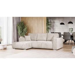 OTTO HOME Ecksofa »BEATRICE optionale Schlafsofa mit Bettkasten, B/T/H: 265/170/86 cm« L-Form, wahlweise auch mit Bettfunktion und Bettkasten creme