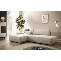 Home Affaire Ecksofa »TORGE, Schlafsofa Cord, Samtvelours u. Strukur fein, Couch in L-Form« Schlaffunktion und Bettkasten, Liegefläche: 210x125 cm,...