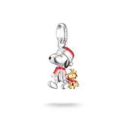 Thomas Sabo Charm-Einhänger »x Peanuts Snoopy/Woodstock Santa Edition - Connect« silberfarben-gelbgoldfarben-schwarz-rot Thomas Sabo x Peanuts...