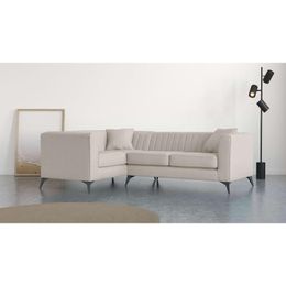 Home Affaire Ecksofa &raquo;MATTHEW L-Form ideal f&uuml;r kleine R&auml;ume, Ma&szlig;e B/T/H: 240/167/74 cm&laquo; elegantes Designsofa, Steppung im R&uuml;cken, incl. Zierkissen 