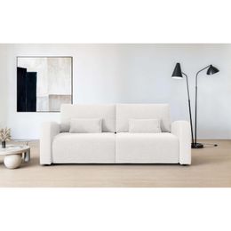 OTTO HOME 3-Sitzer »JIGGS wahlweise Schlafsofa mit Bettkasten, Maße B/H/T: 228/96/110 cm« Sofa mit Wellenunterfederung, enthält 2 Rückenkissen und...