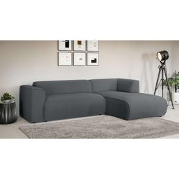 Home Affaire Ecksofa »MERID L-Form (257 cm), zeitlos & stilvolles Design, « Aufwendig gepolstert, in Cord, Chenille und Struktur anthrazit