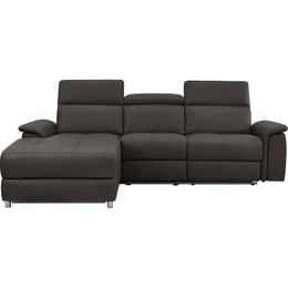 Home Affaire Ecksofa »Pareli, L-Form, 259cm, m. Recamiere, Echtleder, Kunstleder, Webstoff« man. o. elektr. Relaxfunktion, USB/Kopfteilverstellg u....