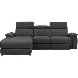 Home Affaire Ecksofa »Pareli, L-Form, 259cm, m. Recamiere, Echtleder, Kunstleder, Webstoff« man. o. elektr. Relaxfunktion, USB/Kopfteilverstellg u....