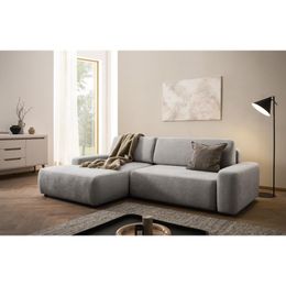 Home Affaire Ecksofa »TORGE (264cm), Schlafsofa in Cord, Samtvelours o Struktur fein, L-Form« Schlaffunktion, Bettkasten, Liegefläche: 125/210 cm...