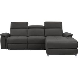Home Affaire Ecksofa »Pareli, L-Form, 259cm, m. Recamiere, Echtleder, Kunstleder, Webstoff« man. o. elektr. Relaxfunktion, USB/Kopfteilverstellg u....