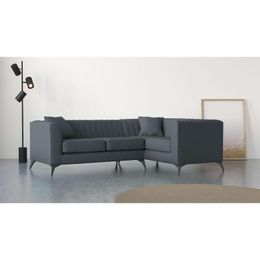 Home Affaire Ecksofa &raquo;MATTHEW L-Form ideal f&uuml;r kleine R&auml;ume, Ma&szlig;e B/T/H: 240/167/74 cm&laquo; elegantes Designsofa, Steppung im R&uuml;cken, incl. Zierkissen 
