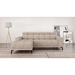 Home Affaire Ecksofa &raquo;CAZIE, Designsofa, L-Form, trendige Bubble-Optik,&laquo; L-Form mit Wellenunterfederung, Recamiere rechts/links bestellbar beige 100% 