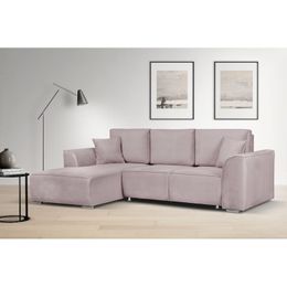 OTTO HOME Ecksofa »BEATRICE optionale Schlafsofa mit Bettkasten, B/T/H: 265/170/86 cm« L-Form, wahlweise auch mit Bettfunktion und Bettkasten lila