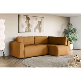 OTTO HOME Ecksofa »Zacharia wahlweise Schlafsofa mit Bettkasten, B/T/H 250/166/86 cm« L-Form mit Wellenunterfederung, Ottomane rechts oder links...