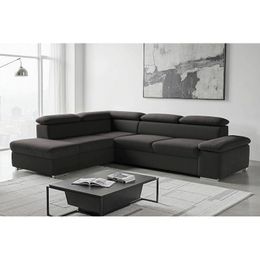 Sit & More sit&more Ecksofa &raquo;Valentine L-Form, B: 272 cm&laquo; mit Arm- & Kopfteilverstellung, optional mit Bettfunktion schwarz 100% Polyester;Luxus-Kunstleder/