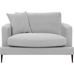 Home Affaire Sessel »Cozy Loungesessel, Designersessel, Maße B/T/H: 91/97/80 cm« mit Metallbeinen und Zierkissen hellgrau