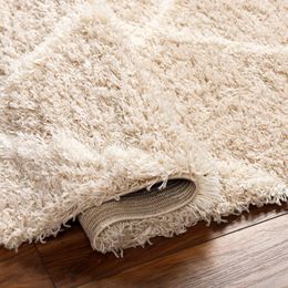 LIVABLISS Hochflor-Teppich »SMOLENSK« rechteckig 52 mm Höhe Flauschig, Langflor, Weich, Boho Wohnzimmerteppich, Grau blau Obermaterial: 100%...