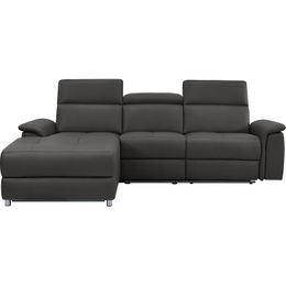 Home Affaire Ecksofa »Pareli, L-Form, 259cm, m. Recamiere, Echtleder, Kunstleder, Webstoff« man. o. elektr. Relaxfunktion, USB/Kopfteilverstellg u....
