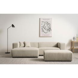 Home Affaire Polsterecke »BAKELS, Ecksofa-Set mit Hocker, L-Form mit Schlaffunktion« Ecksofa-Set (incl. Hocker) im trendigen Megacord hellbraun