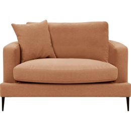 Home Affaire Sessel »Cozy Loungesessel, Designersessel, Maße B/T/H: 91/97/80 cm« mit Metallbeinen und Zierkissen terra