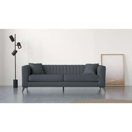 Home Affaire 4-Sitzer &raquo;MATTHEW elegantes Designsofa, Ma&szlig;e B/T/H: 231/86/74 cm&laquo; XXL, Steppung im R&uuml;cken, lose Sitzkissen, incl 2. Zierkissen grau 100% 