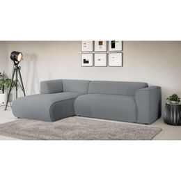 Home Affaire Ecksofa »MERID L-Form (257 cm), zeitlos & stilvolles Design, « Aufwendig gepolstert, in Cord, Chenille und Struktur grau