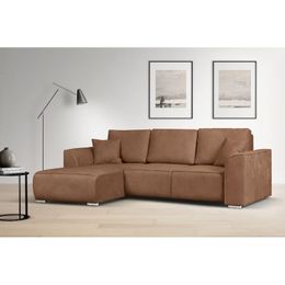 OTTO HOME Ecksofa »BEATRICE optionale Schlafsofa mit Bettkasten, B/T/H: 265/170/86 cm« L-Form, wahlweise auch mit Bettfunktion und Bettkasten curry