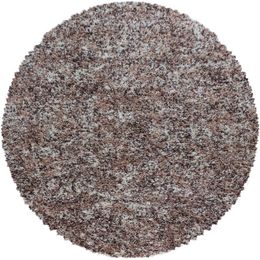Ayyildiz Teppiche Hochflor-Teppich &raquo;Enjoy Shaggy&laquo; rund 50 mm H&ouml;he melierter Langflor, Wohnzimmer beige Obermaterial: 100% Polypropylen &Oslash; 160 cm 1...