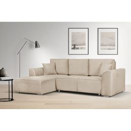 OTTO HOME Ecksofa »BEATRICE optionale Schlafsofa mit Bettkasten, B/T/H: 265/170/86 cm« L-Form, wahlweise auch mit Bettfunktion und Bettkasten creme