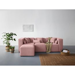 Home Affaire 3-Sitzer &raquo;Sundstrup L-Form&laquo; Modulserie, individuelle Zusammenstellung rosa 100% Polyester