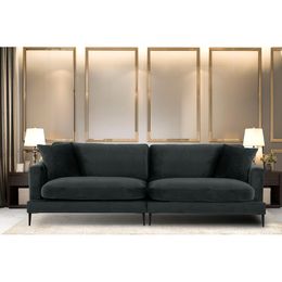 Home Affaire Big-Sofa »Cozy elegantes Designsofa, Maße B/T/H: 252/97/80 cm« mit losen Kissen und Metallbeinen anthrazit