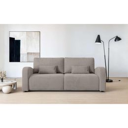 OTTO HOME 3-Sitzer »JIGGS wahlweise Schlafsofa mit Bettkasten, Maße B/H/T: 228/96/110 cm« Sofa mit Wellenunterfederung, enthält 2 Rückenkissen und...