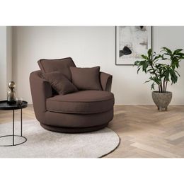 Home Affaire Drehsessel &raquo;MAISIE, Love Seat XXL, Lese-Sessel BIG-&laquo; Sessel in MEGA CORD u. Web-Velours, 360 Grad drehbar braun