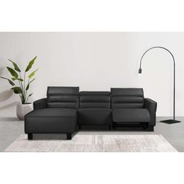 Home Affaire Ecksofa &raquo;Carpari, L-Form, 263 cm, manuelle o. elektrische Relaxfunktion,&laquo; USB A/C und Kopfteilverstellung schwarz