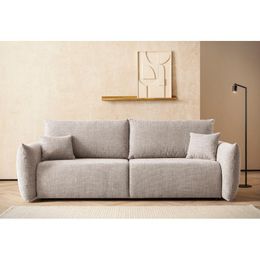 Home Affaire 3-Sitzer »MAVAS Schlafsofa mit Bettkasten« ca.240/108cm (Liegefläche 212/145 cm), Cord, Chenille, Struktur Greige