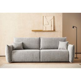 Home Affaire 3-Sitzer »MAVAS Schlafsofa mit Bettkasten« ca.240/108cm (Liegefläche 212/145 cm), Cord, Chenille, Struktur Cement
