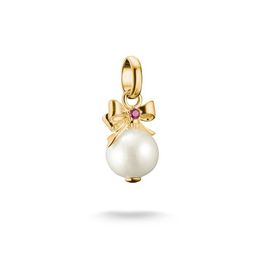 Thomas Sabo Charm-Einhänger »Charm Perle mit Schleife - Connect« gelbgoldfarben-rot-weiß + rot Charm Perle mit Schleife - Connect