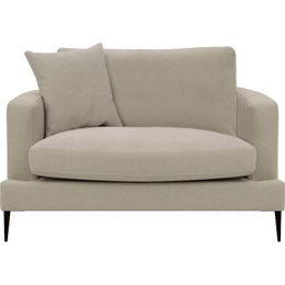 Home Affaire Sessel »Cozy Loungesessel, Designersessel, Maße B/T/H: 91/97/80 cm« mit Metallbeinen und Zierkissen dunkelbeige