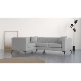 Home Affaire Ecksofa &raquo;MATTHEW L-Form ideal f&uuml;r kleine R&auml;ume, Ma&szlig;e B/T/H: 240/167/74 cm&laquo; elegantes Designsofa, Steppung im R&uuml;cken, incl. Zierkissen 