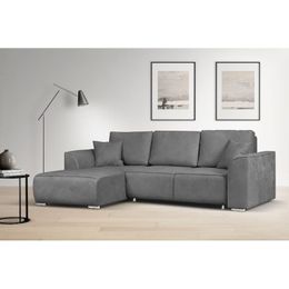 OTTO HOME Ecksofa »BEATRICE optionale Schlafsofa mit Bettkasten, B/T/H: 265/170/86 cm« L-Form, wahlweise auch mit Bettfunktion und Bettkasten hellgrau