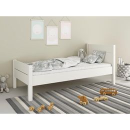 Home Affaire Einzelbett &raquo;"ATSU ", ideal f&uuml;r Kinderzimmer&laquo; zertifiziertes Massivholz (Kiefer), schlichtes Skandi-Design wei&szlig; + wei&szlig; + wei&szlig;