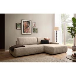 Home Affaire Ecksofa »TORGE, Schlafsofa Cord, Samtvelours u. Strukur fein, Couch in L-Form« Schlaffunktion und Bettkasten, Liegefläche: 210x125 cm,...