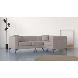 Home Affaire Ecksofa &raquo;MATTHEW L-Form ideal f&uuml;r kleine R&auml;ume, Ma&szlig;e B/T/H: 240/167/74 cm&laquo; elegantes Designsofa, Steppung im R&uuml;cken, incl. Zierkissen 