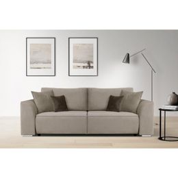 OTTO HOME 3-Sitzer »BEATRICE auch als Schlafsofa mit Bettkasten, B/T/H 250/107/92 cm« wahlweise mit Bettfunktion, incl. 2 Zierkissen,...