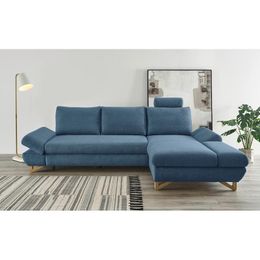 Home Affaire Ecksofa »City/Giron, L-Form, « verstellbare Armlehnen mit Rasterfunktion Denim