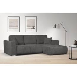 OTTO HOME Ecksofa »BEATRICE optionale Schlafsofa mit Bettkasten, B/T/H: 265/170/86 cm« L-Form, wahlweise auch mit Bettfunktion und Bettkasten grau