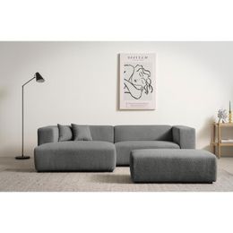 Home Affaire Polsterecke &raquo;BAKELS, Ecksofa-Set mit Hocker, L-Form mit Schlaffunktion&laquo; Ecksofa-Set (incl. Hocker) im trendigen Megacord grau