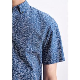 Seidensticker Businesshemd »Schwarze Rose« Regular Kurzarm Button-Down-Kragen Druck blau XXL (45-46) - normale Ärmellängen normale Ärmellängen XXL...