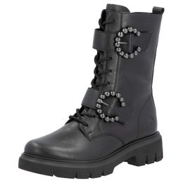 Remonte Schn&uuml;rstiefelette, Blockabsatz, Herbstmode, Schn&uuml;rboots mit Innenrei&szlig;verschluss schwarz 44 44 Schn&uuml;rstiefelette mit zwei Zierschlie&szlig;en mit...