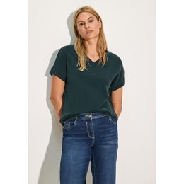 Cecil Sweatshirt, in Unifarbe fir green L (42) L (42) Sommer-Sweatshirt von Cecil